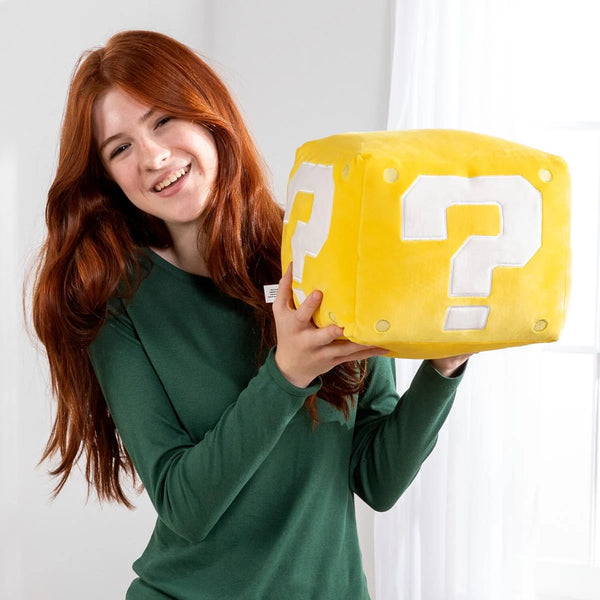Super Mario Question Block Meg Plush Soft Toy | Totally Toys Ireland